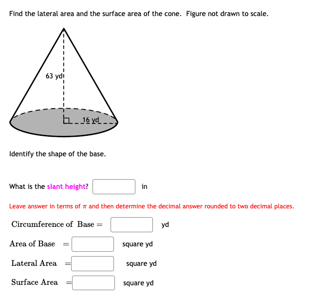Find the lateral area and the surface area of the | Chegg.com