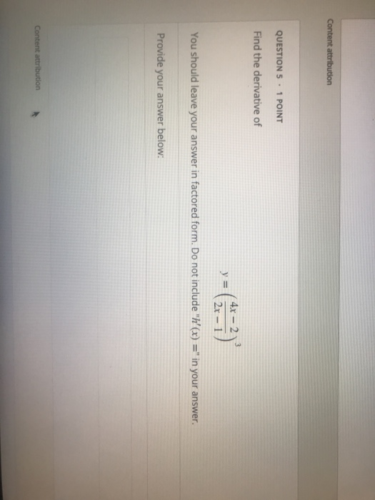 Solved Content attribution QUESTION 5.1 POINT Find the | Chegg.com