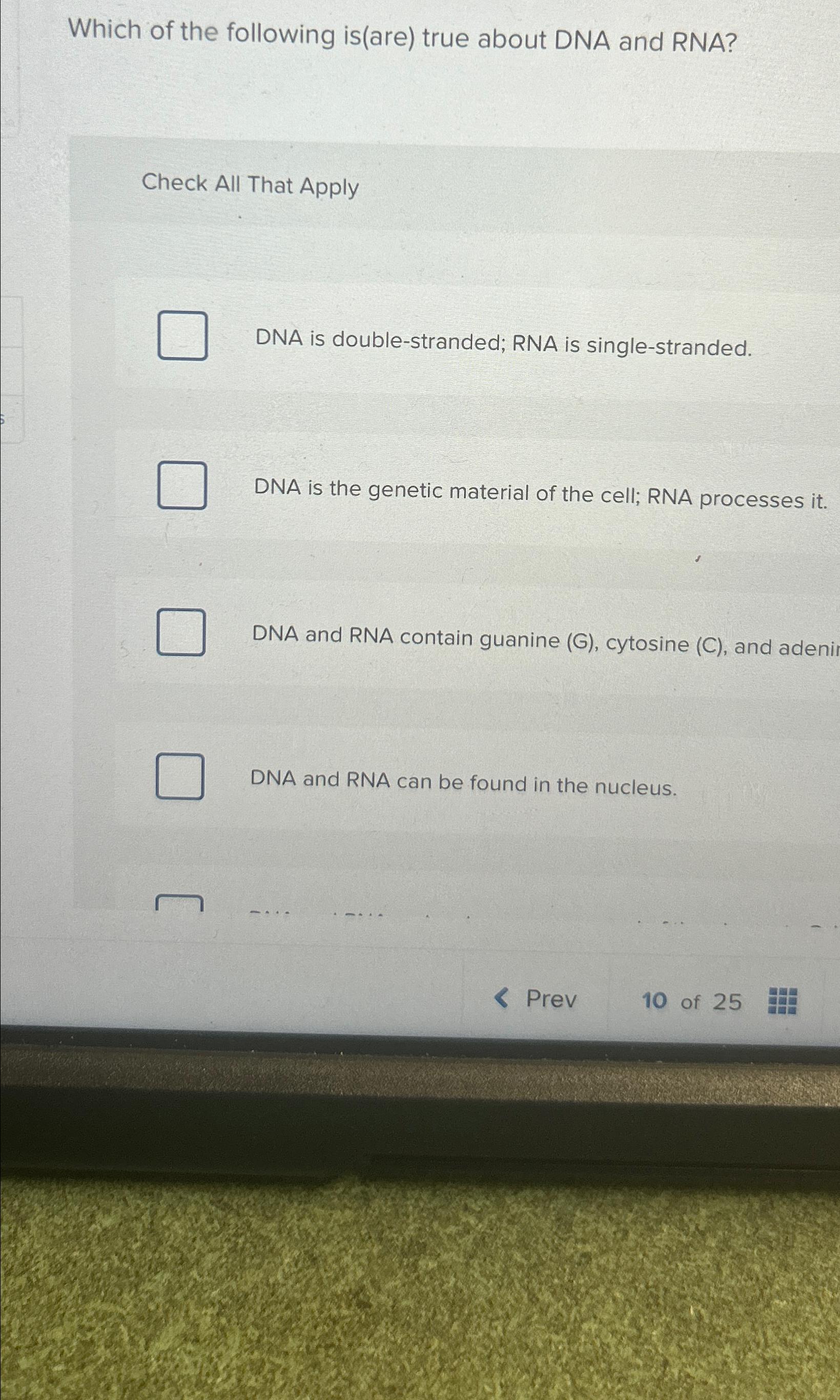 Solved Which of the following is(are) ﻿true about DNA and | Chegg.com