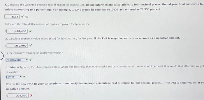 Solved Calculating Weighted Average Cost of Capital and | Chegg.com