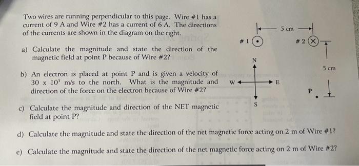 Solved Two wires are running perpendicular to this page. | Chegg.com
