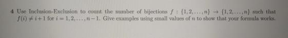 Solved 4 Use Inclusion-Exclusion to count the number of | Chegg.com