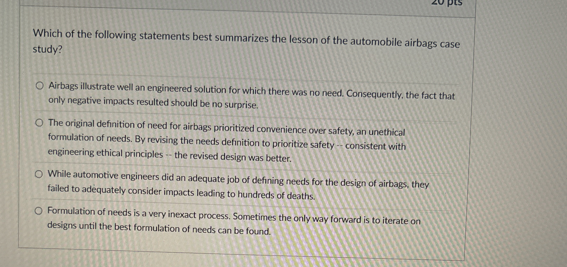 Solved Which of the following statements best summarizes the | Chegg.com