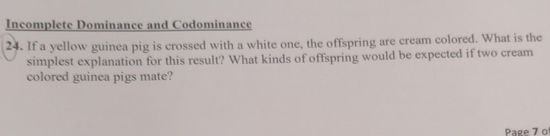 Solved Incomplete Dominance and Codominance 24. If a yellow | Chegg.com