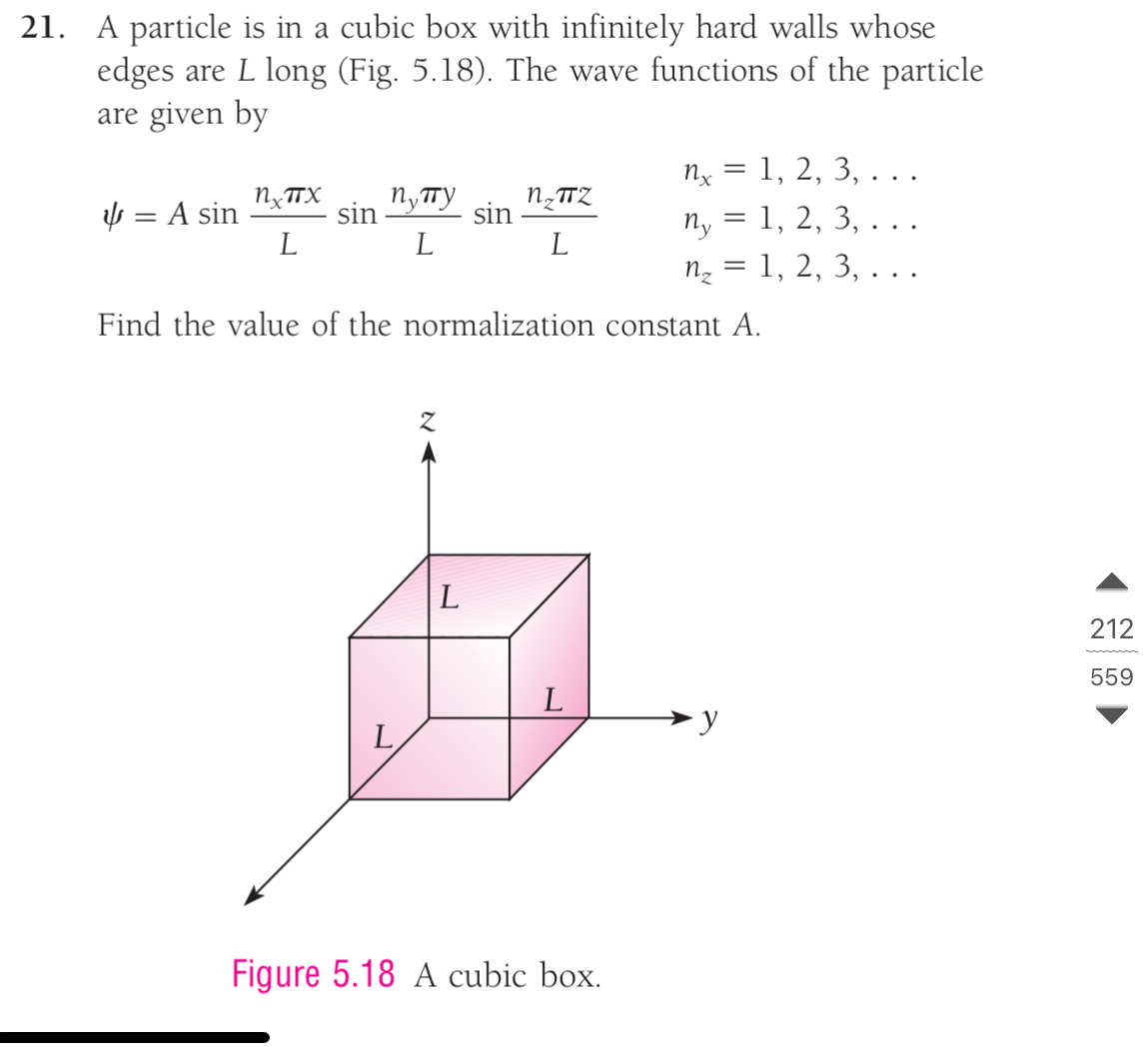 Solved A particle is in a cubic box with infinitely hard | Chegg.com