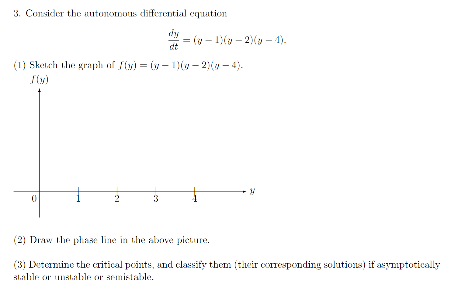 Solved Consider the autonomous differential | Chegg.com