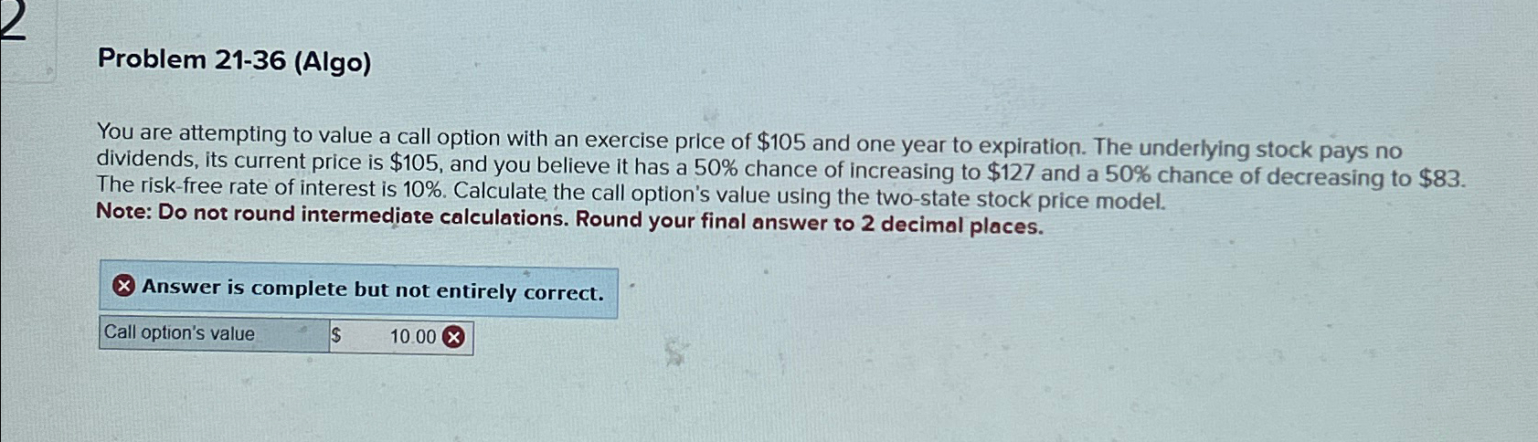 Solved Problem 21-36 (Algo)You are attempting to value a | Chegg.com