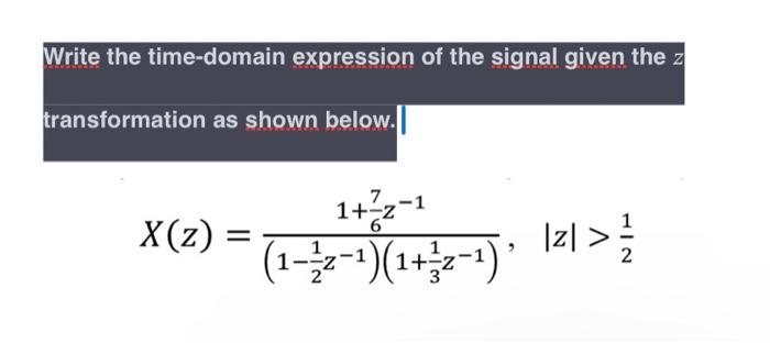 Solved Write the time-domain expression of the signal given | Chegg.com