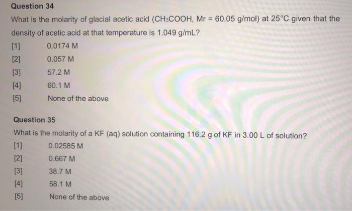 Glacial Acetic Acid Molarity