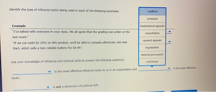 Solved Influence Tactic Example "I've talked with everyone | Chegg.com