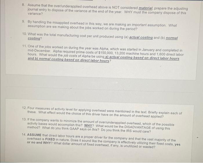 Solved manufactures custom widgets and uses a normal costing | Chegg.com