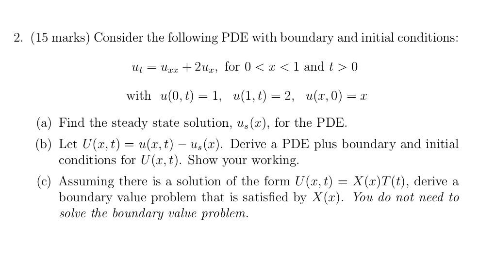 2. (15 marks) Consider the following PDE with | Chegg.com
