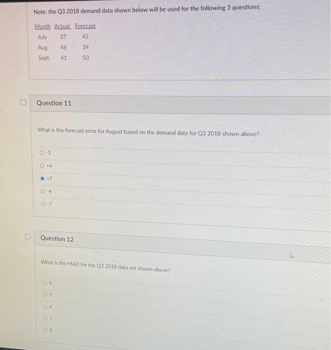 Solved i need help finding thr MAD, MAPE, and forecast error | Chegg.com