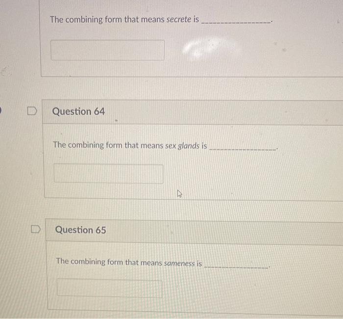 The combining form that means adrenal glands is | Chegg.com