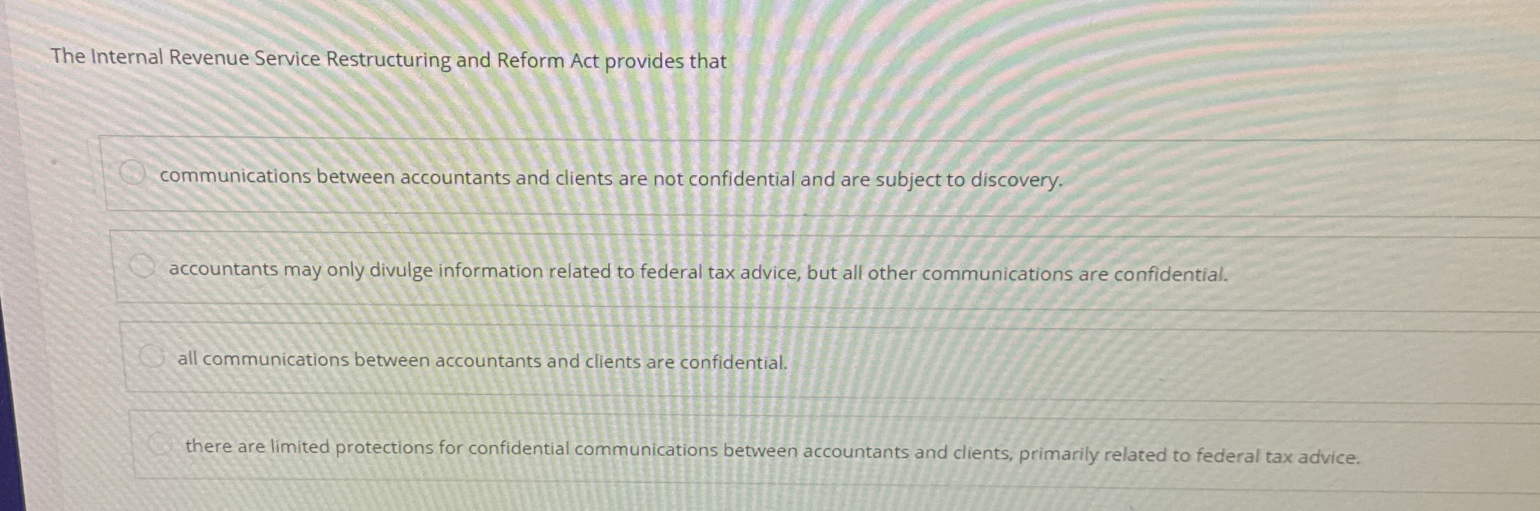 Solved The Internal Revenue Service Restructuring and Reform | Chegg.com