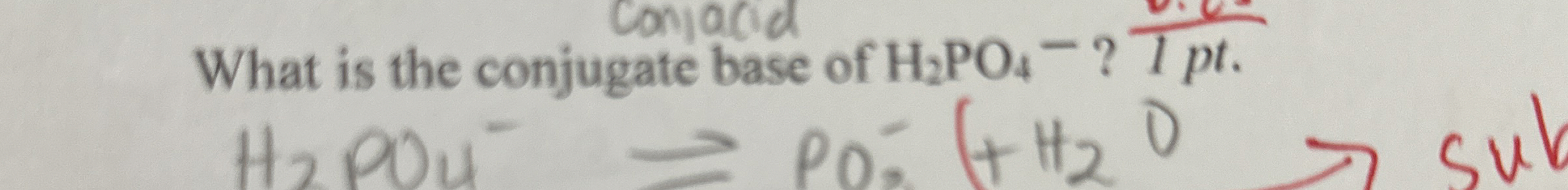 Solved What is the conjugate base of H2PO4- ? 1 ﻿pt. | Chegg.com