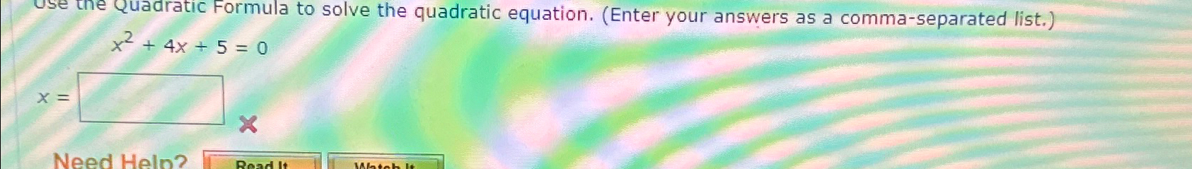 Solved Quadratic Formula to solve the quadratic equation. | Chegg.com