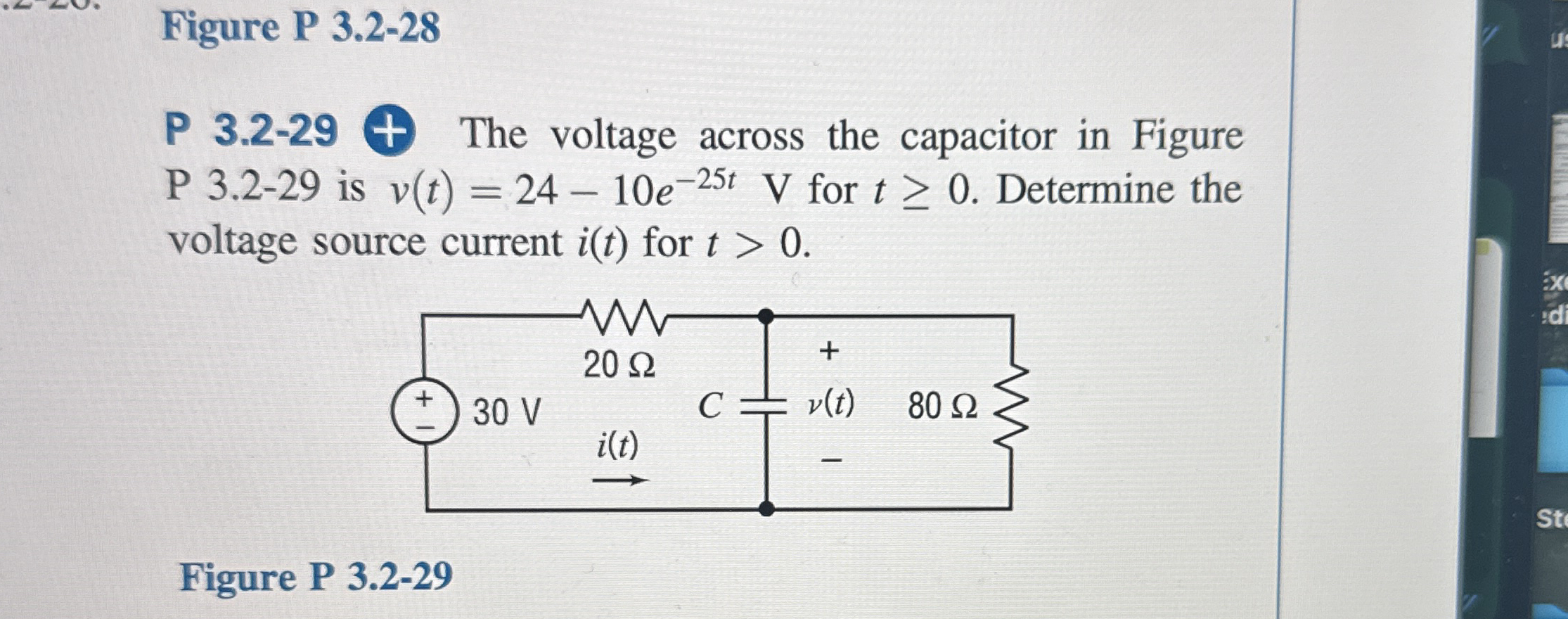 Figure P 3.2-28P 3.2-29 † The voltage across the | Chegg.com Figure P 3.2-28P 3.2-29 † The voltage across the | Chegg.com