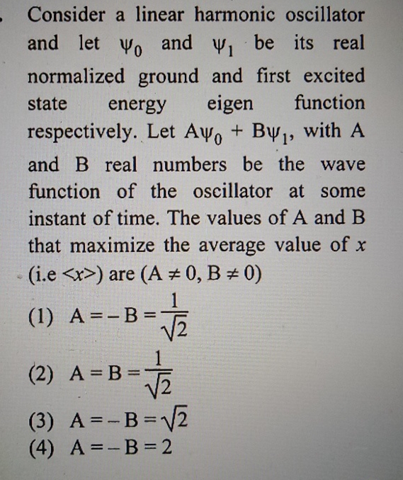 Solved Consider a linear harmonic oscillator and let ψ0 ﻿and | Chegg.com
