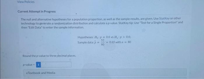 Solved The null and alternative hypotheses for a population | Chegg.com