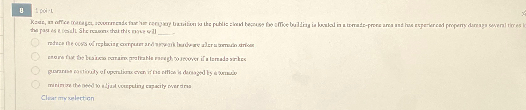Solved 1 ﻿pointRosie, an office manager, recommends that her | Chegg.com