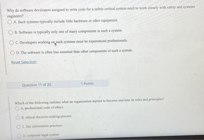 Solved Why do software developers assigned to write code for | Chegg.com