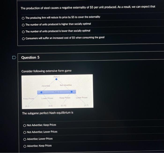 Solved The production of steel causes a negative externality | Chegg.com