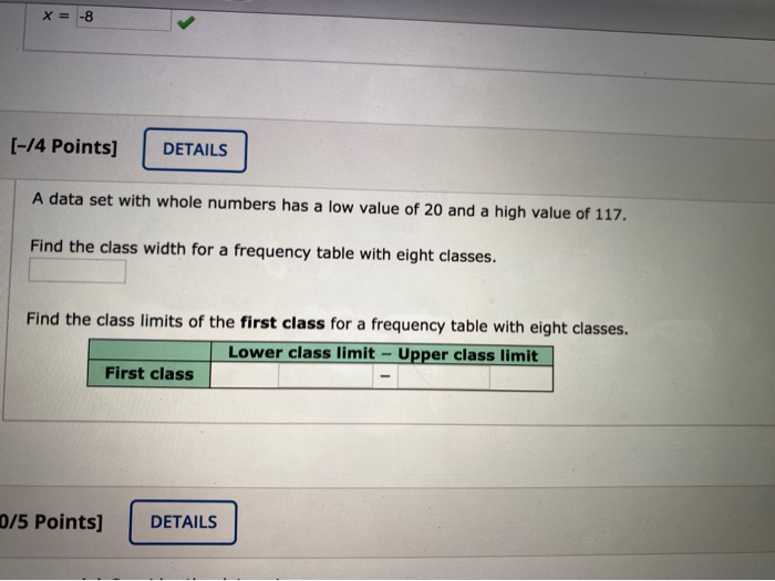 Solved X 8 14 Points Details A Data Set With Whole