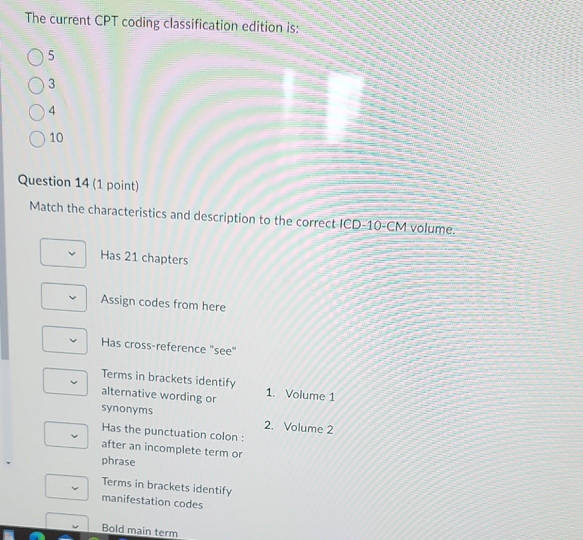 Solved The current CPT coding classification edition is: | Chegg.com