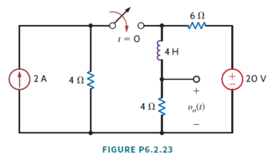 Solved 6.2.23 ﻿Use step-by-step method to find v_0(t) ﻿for | Chegg.com