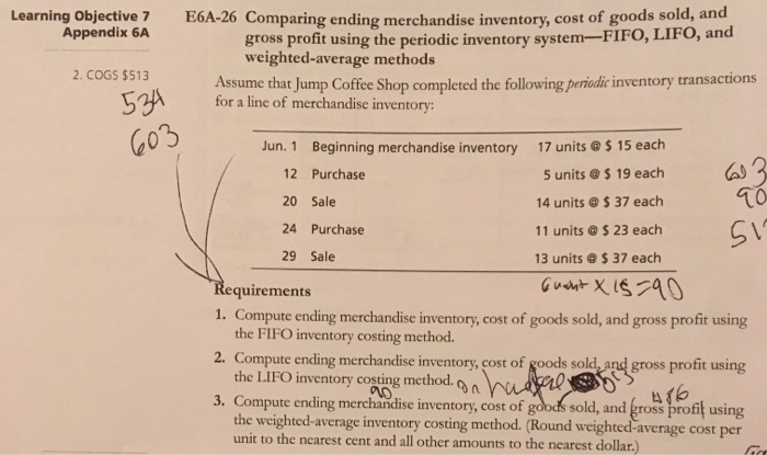 Solved Learning Objective 7 Appendix 6A E6A-26 Comparing | Chegg.com
