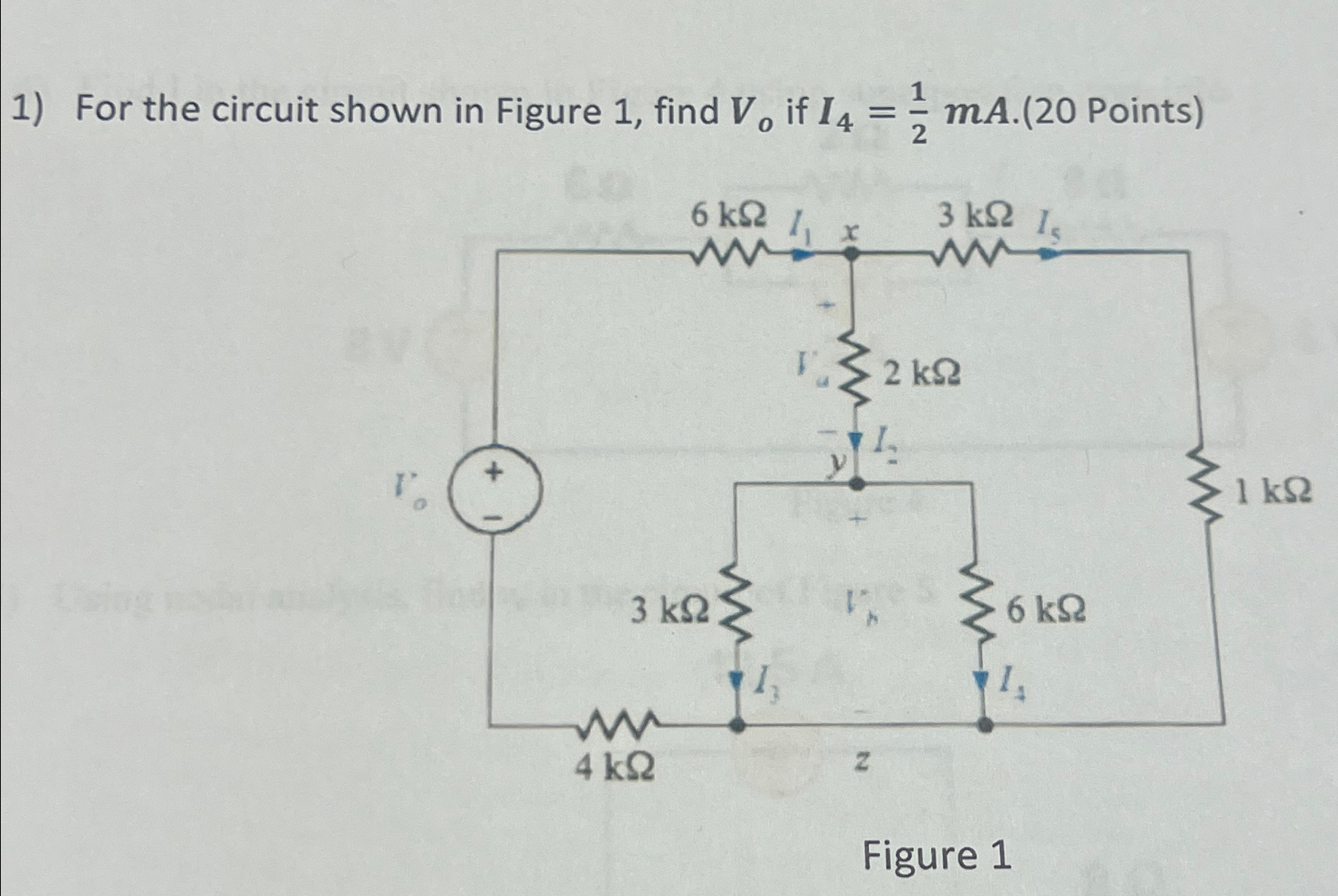 Solved For the circuit shown in Figure 1 , ﻿find Vo ﻿if | Chegg.com