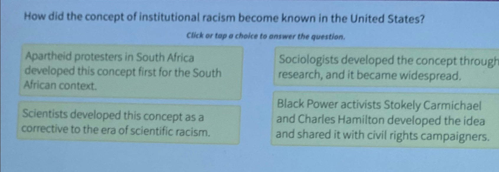 Solved How did the concept of institutional racism become | Chegg.com