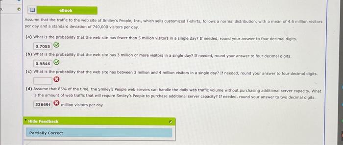 Solved Assume that the traffic to the web site of Smiley's | Chegg.com