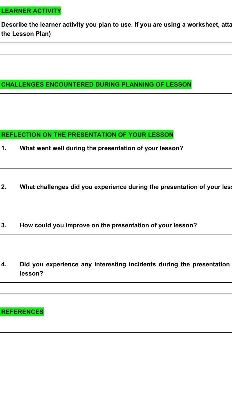 Solved create creative and interactive lesson plans for the | Chegg.com