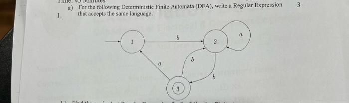Solved a) For the following Deterministic Finite Automata | Chegg.com