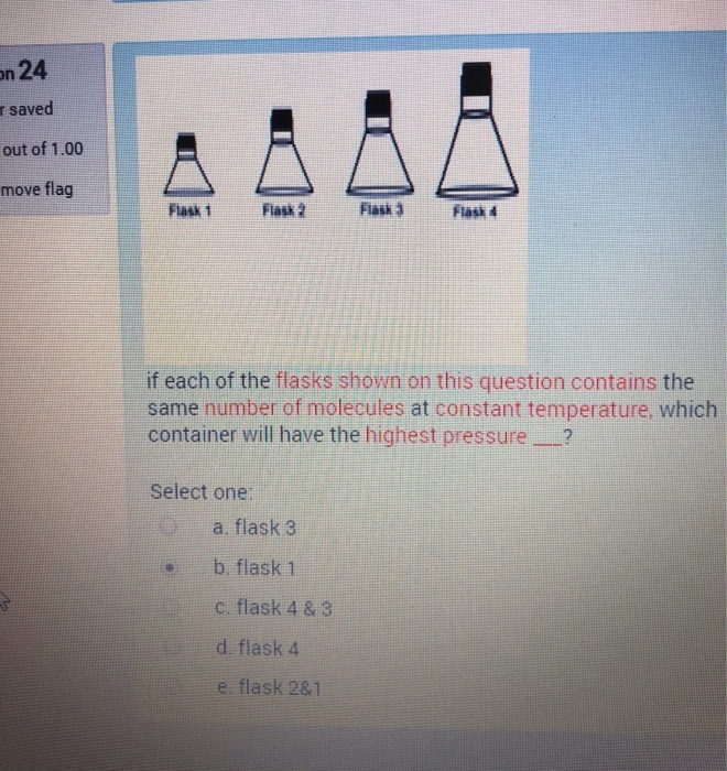 Solved on 24 r saved out of 1.00 move flag Flask 3 Flask 1 | Chegg.com