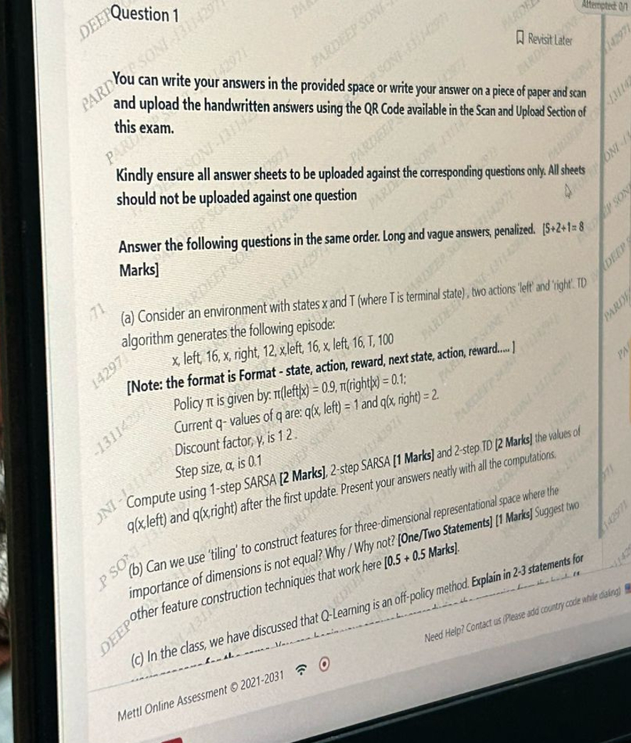 Solved You can write your answers in the provided space or | Chegg.com