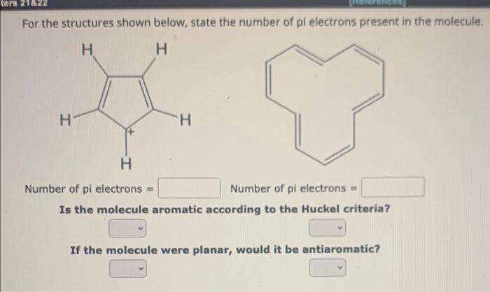 Solved For the structures shown below, state the number of | Chegg.com