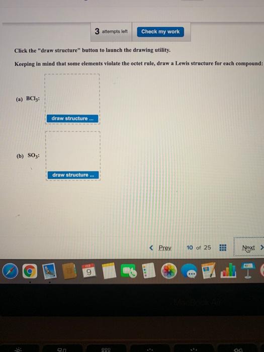 Solved 3 attempts left Check my work Click the "draw | Chegg.com