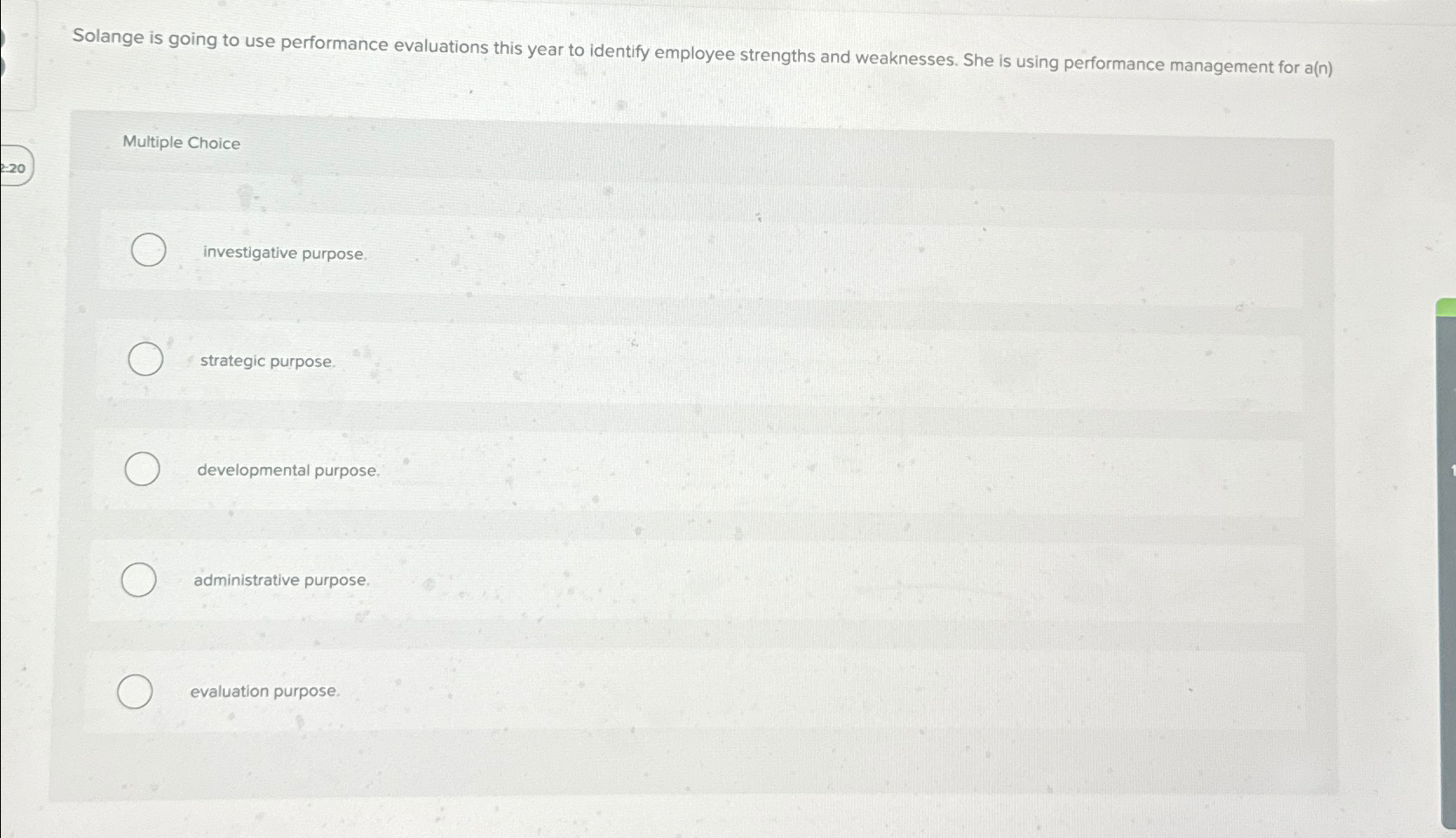Solved Solange is going to use performance evaluations this | Chegg.com