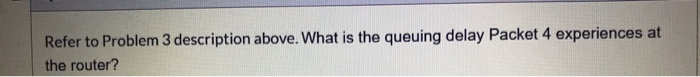 Solved Problem 3. Queuing delays Consider the router in the | Chegg.com