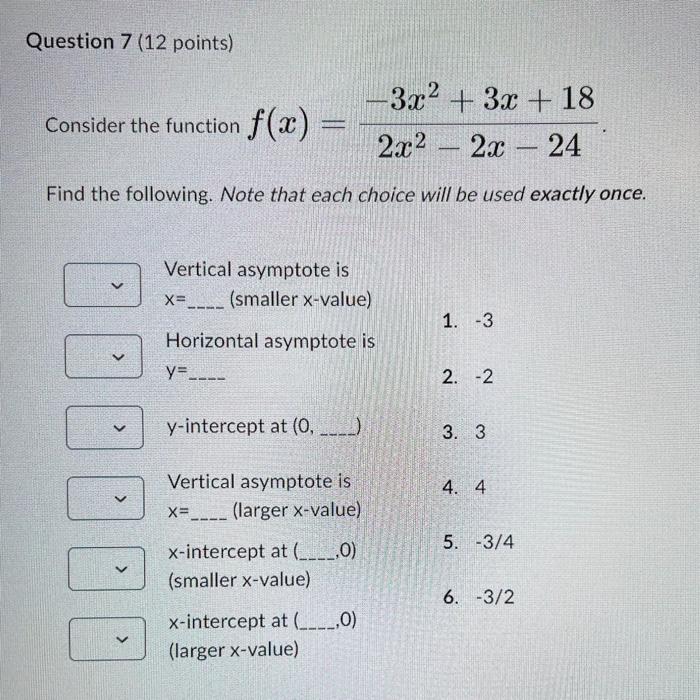 Solved Question 7 (12 points) Consider the function | Chegg.com