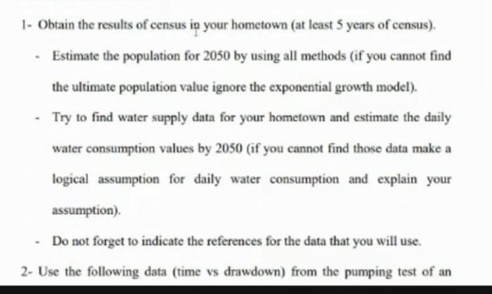 Solved 1- Obtain the results of census in your hometown (at | Chegg.com