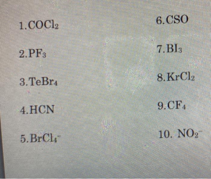 Solved for each of these, tou will need to determine a lewis | Chegg.com