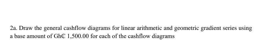Solved 2a. ﻿Draw the general cashflow diagrams for linear | Chegg.com