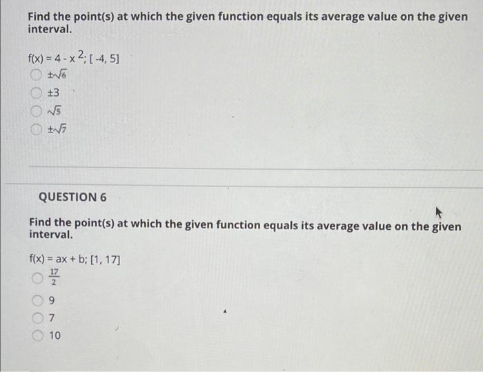 Solved Find the point(s) at which the given function equals | Chegg.com