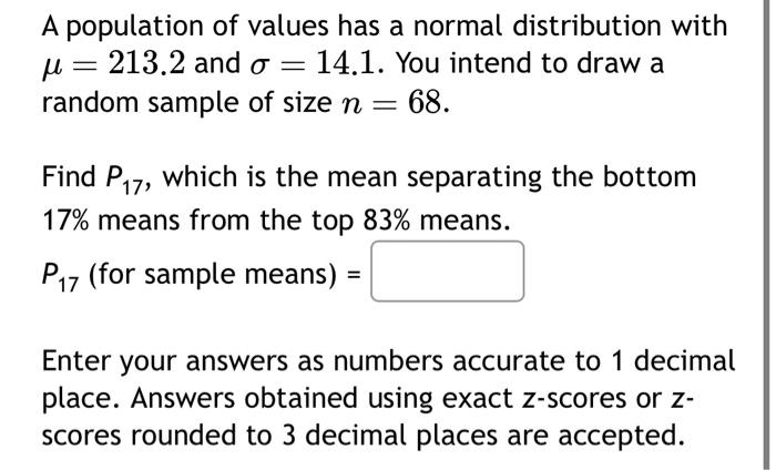 Solved A population of values has a normal distribution with | Chegg.com