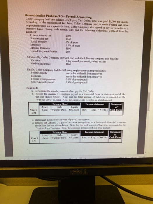 Solved Chapter 9 Demonstration Problems Demonstration | Chegg.com