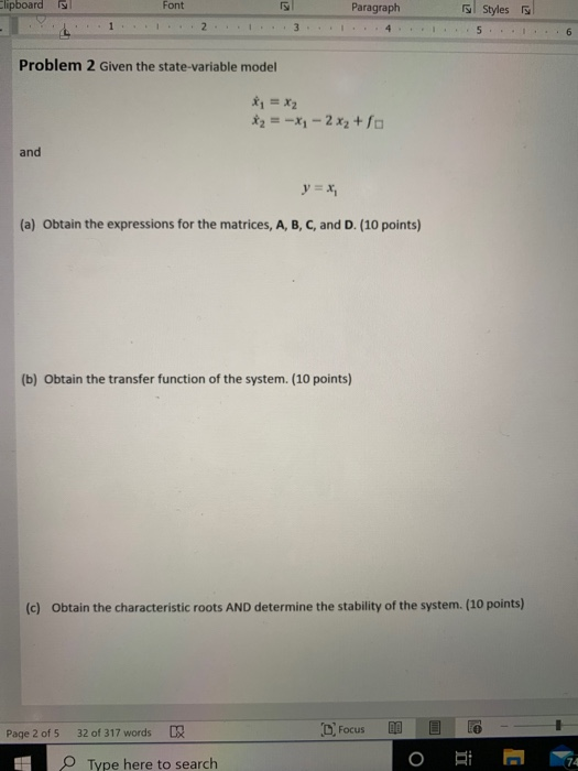 Solved Clipboard Font Paragraph 3....4 Styles 5... 1. 1. 2. | Chegg.com